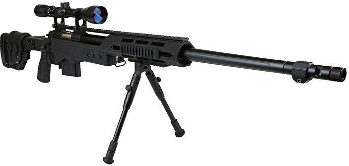 WELL sniperka MB4411D /w bipod & scope - čierna (MB4411D) | Muničák