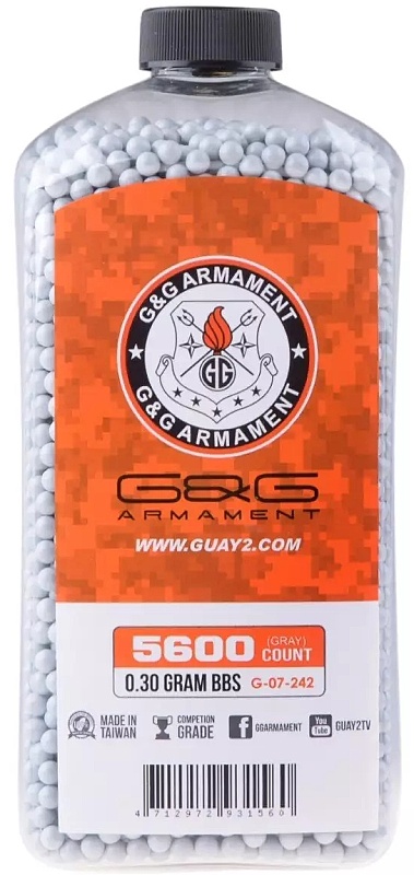 G&G BB 0,30g / 5600ks / 1,68kg / Precision - šedé | Muničák